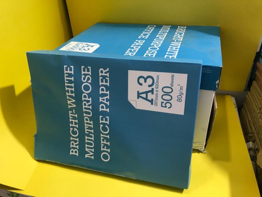Bright-White Multipurpose Office Paper A3 80gm - Khawar Paper Mart